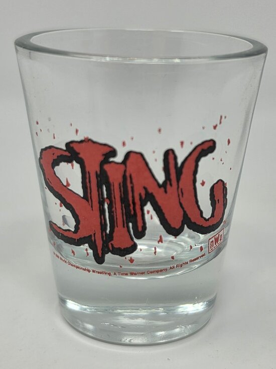 Kitchen | Vtg 1994 New Sting Heavy Base 24 Shot Glass Wrestler Wcw Nwo ...